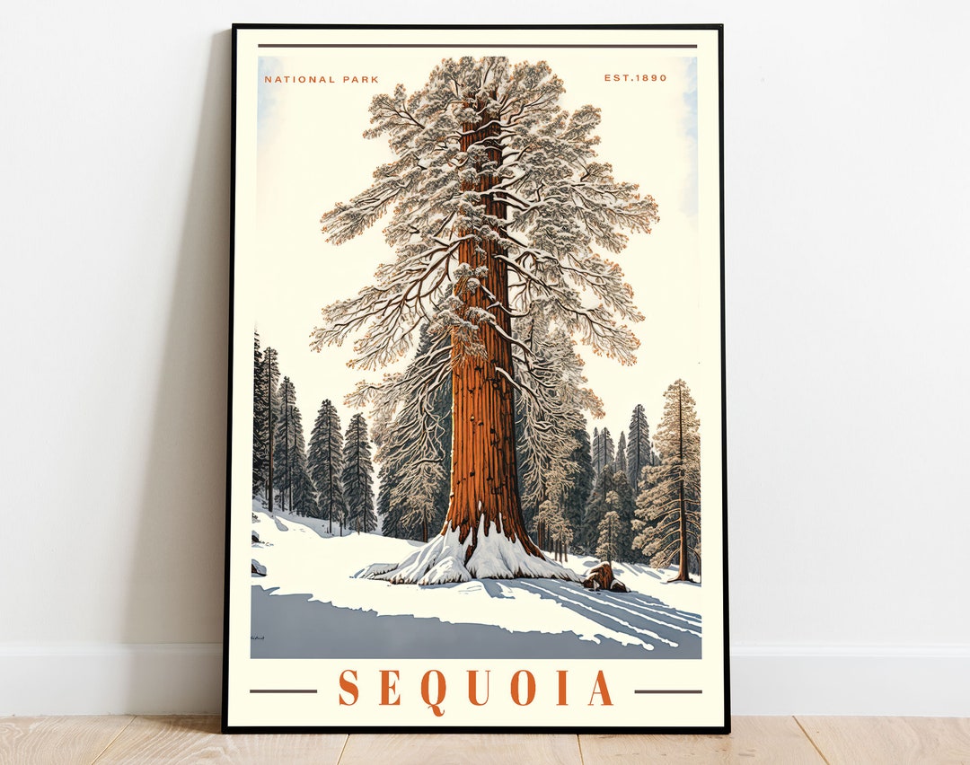 Sequoia National Park Poster, US National Parks Poster, General Sherman ...