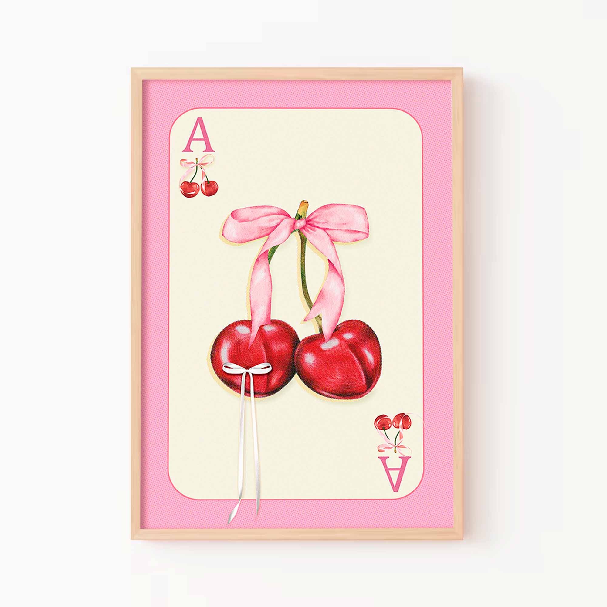 Coquette Cherry Bow Poster, 3D Effect Pink Bow Wall Art, Aesthetic Room ...