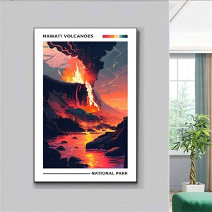 Hawaiʻi Volcanoes National Park Poster, Hawaii Poster, US National Park ...