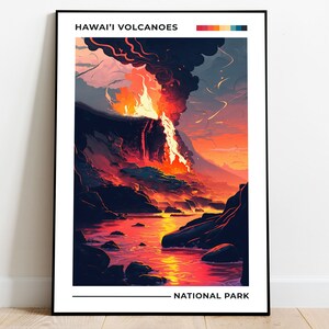 Hawaiʻi Volcanoes National Park Poster, Hawaii Poster, US National Park ...