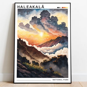Haleakala National Park Poster, Sunrise Poster, US National Park Poster ...