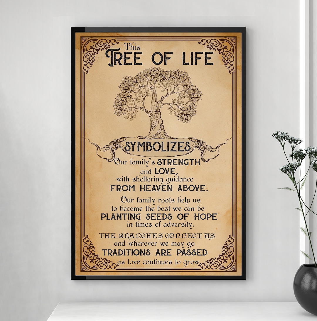 Tree of Life Poster Wall Art, Tree of Life Wedding Gift, Family Love ...