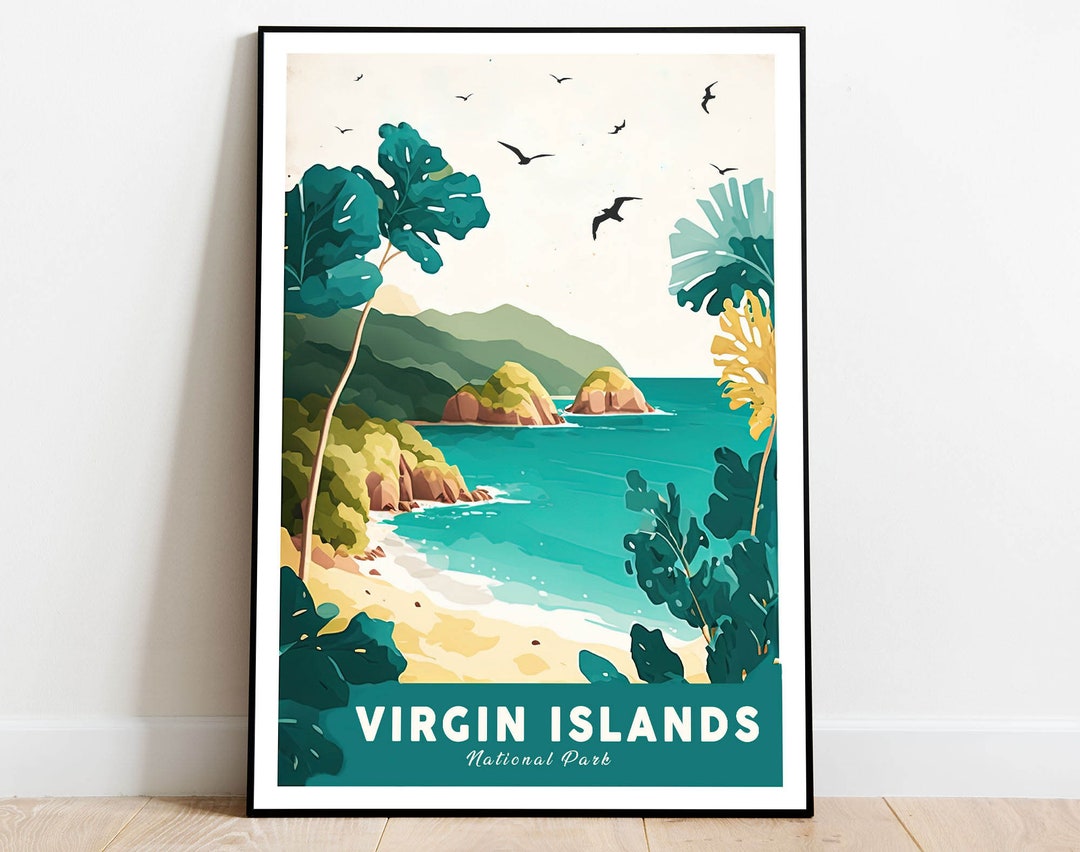 Virgin Islands National Park Poster, United States Virgin Islands ...