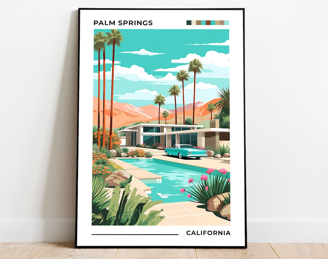 Palm Springs California Art, Palm Springs Poster, US Cityscape Poster ...