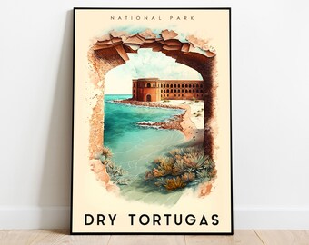 Dry Tortugas Print National Park Service NPS Illustration Colorful ...