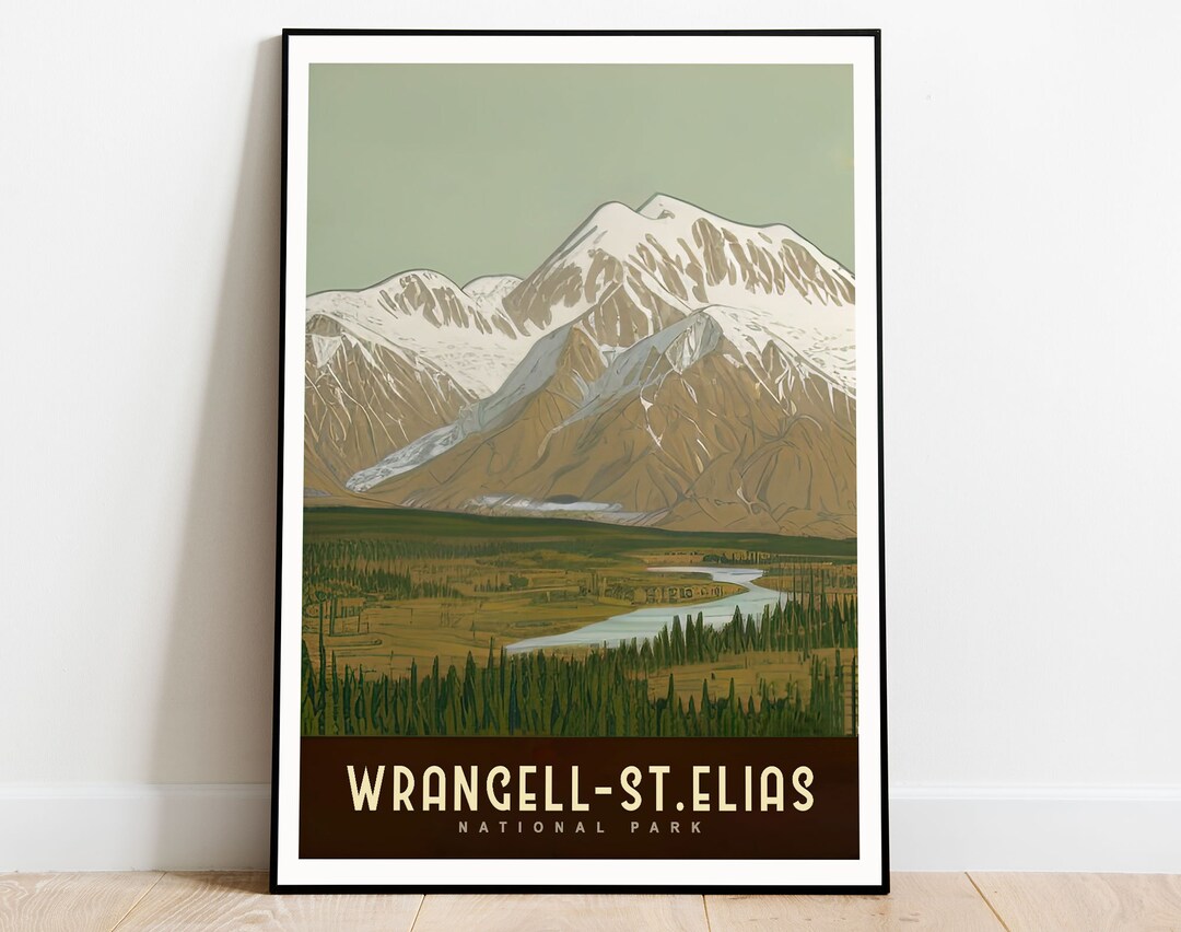 Wrangell St Elias National Park Poster, Alaska Wall Art, Camping Poster ...