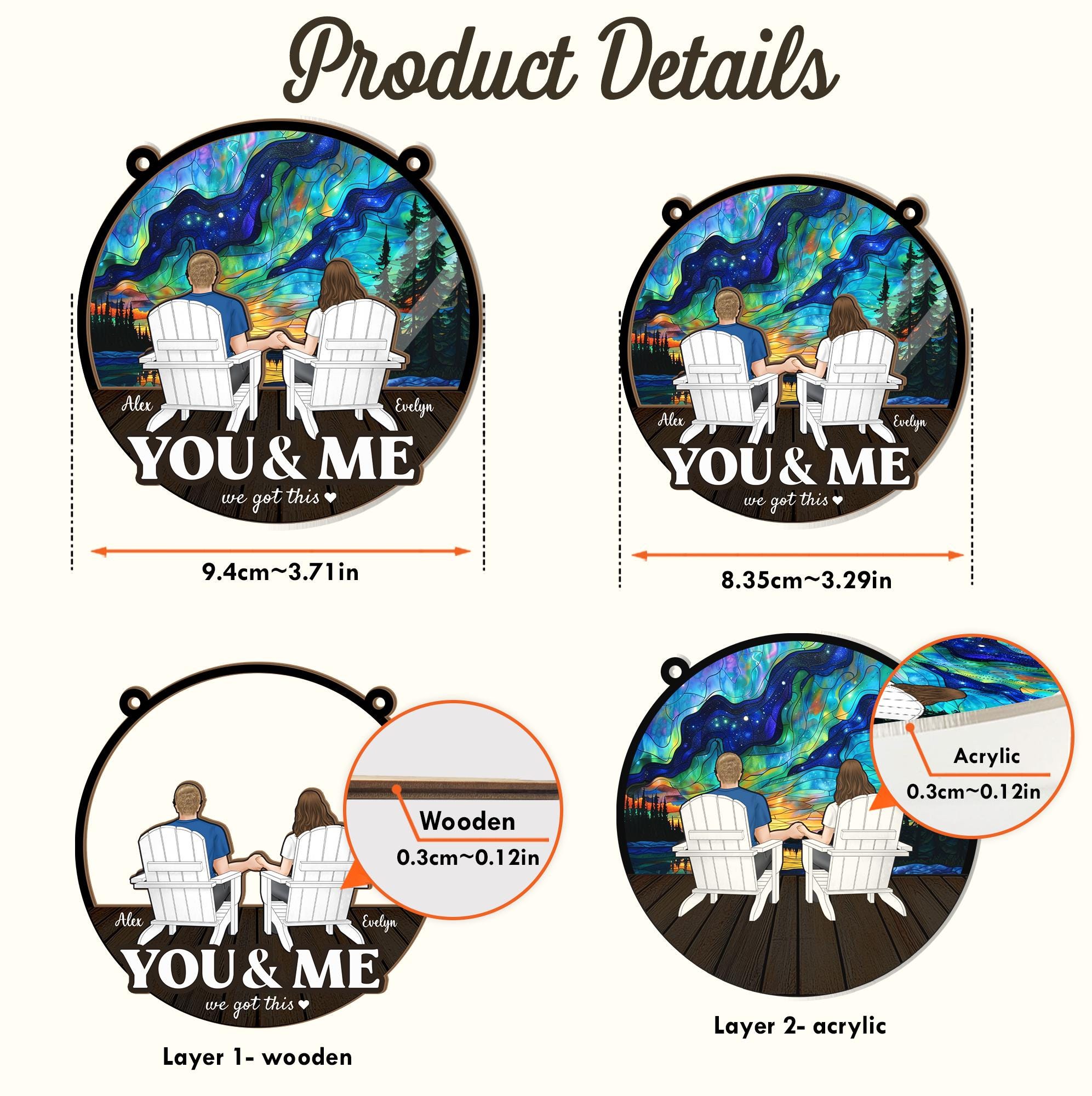 Personalized Couple Suncatcher, You & Me We Got This Suncatcher ...