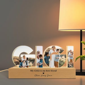 Personalized Gigi Photo Collage Night Light, Custom Grandma Photo Gift ...