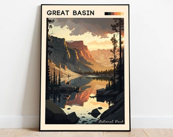 Great Basin National Park Poster WPA Style Vintage Travel Poster Retro ...