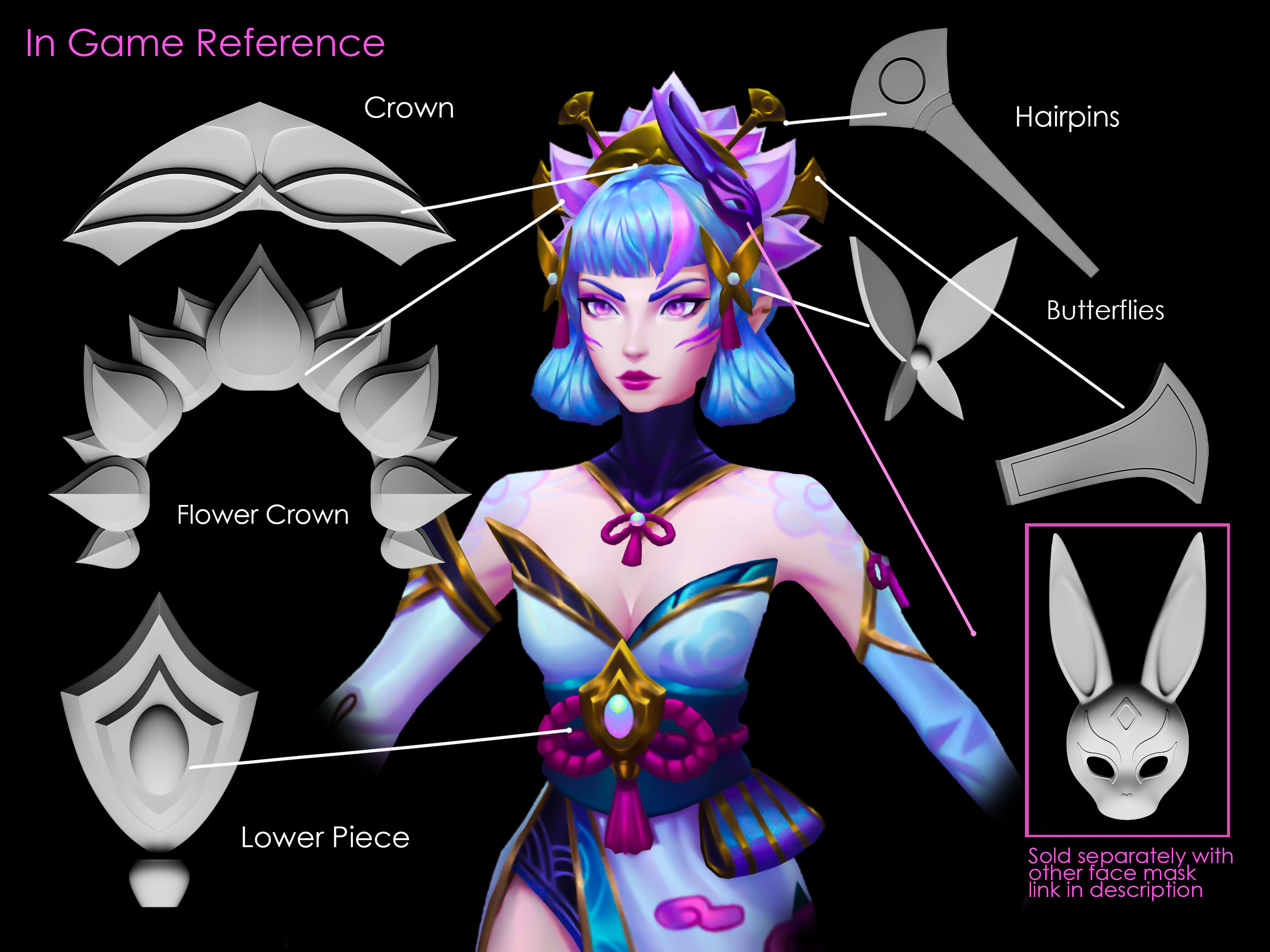 Spirit Blossom Evelynn Props Headpiece 3d Model to Print - Etsy