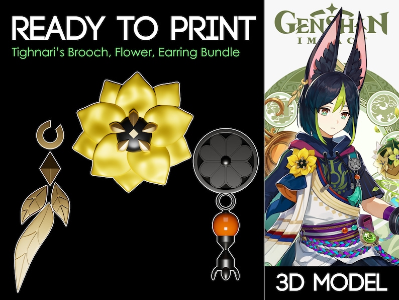 Tighnari Genshin Impact 3D Model for Cosplay - Etsy