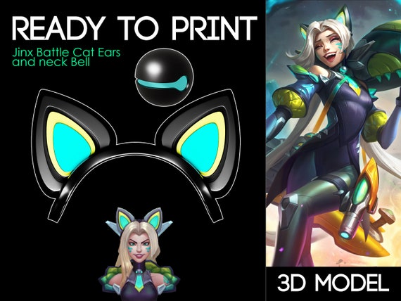 Battle Cat Bunny Jinx Ears 3D Model for Cosplay - Etsy