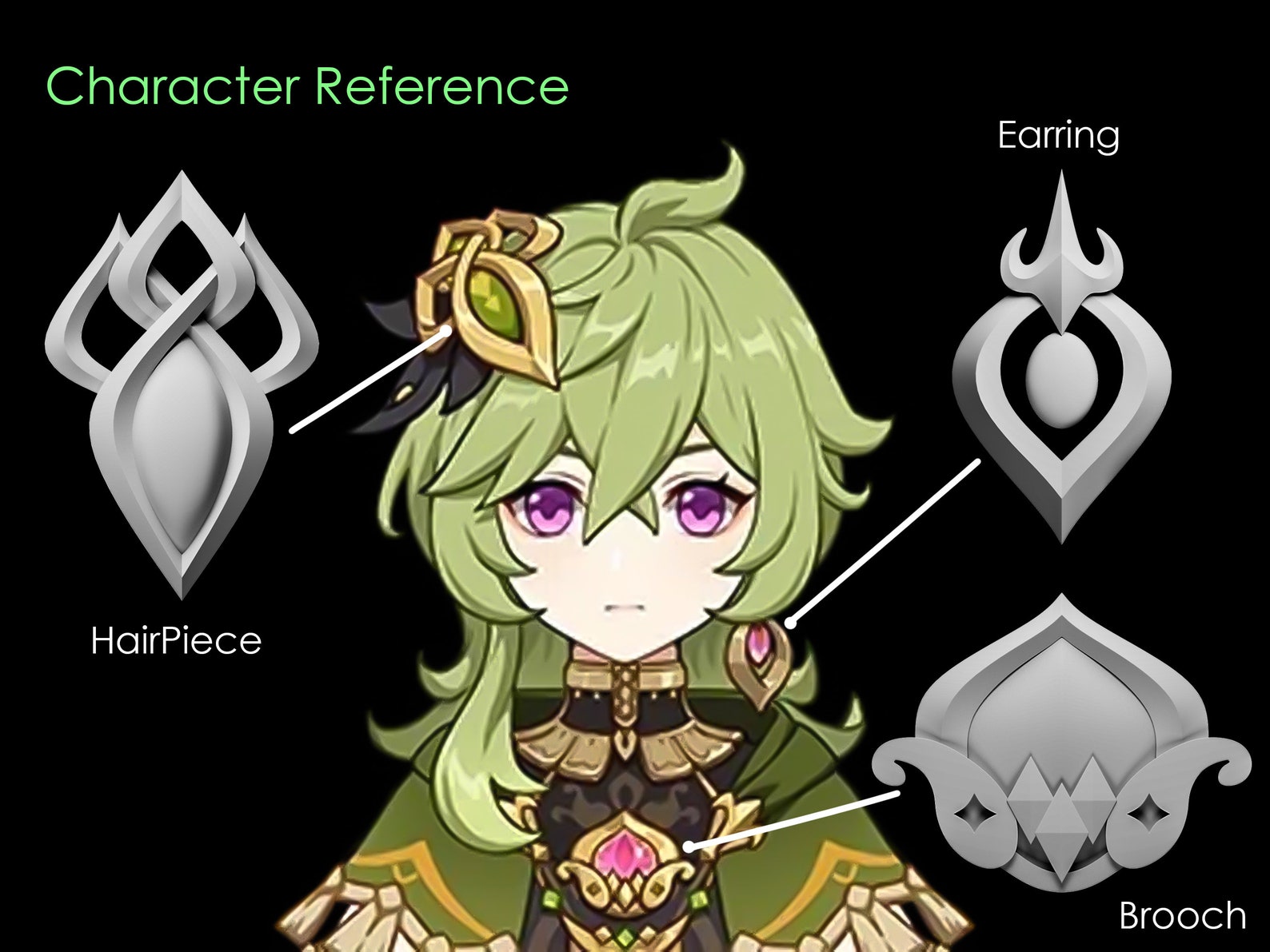 Collei Genshin Impact 3D Model for Cosplay - Etsy