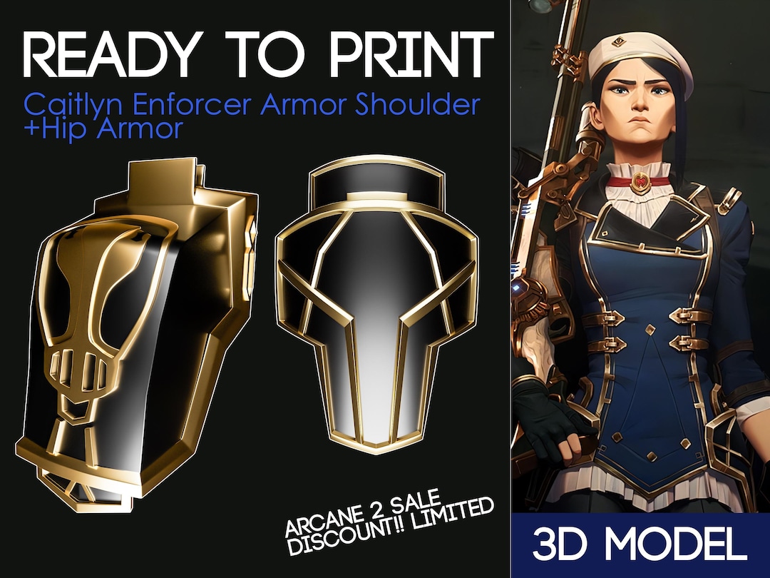 Caitlyn Enforcer From Arcane Season 2 Shoulder Armor Paldroun 3D Model ...