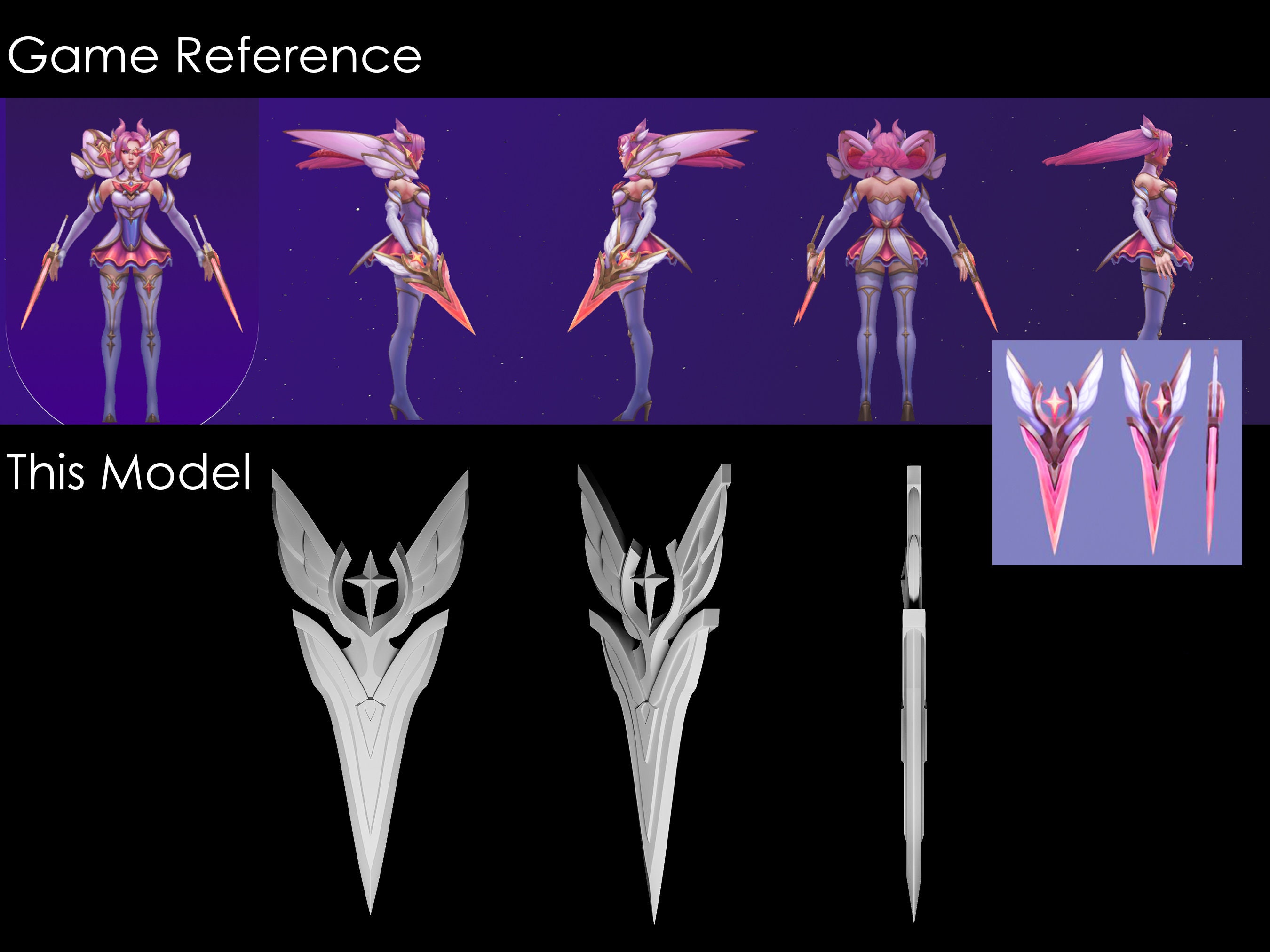 Star Guardian Kai'sa Daggers Weapons 3D Model Prop to Print - Etsy
