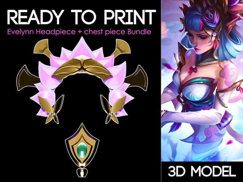 Spirit Blossom Evelynn Props Headpiece 3d Model to Print - Etsy