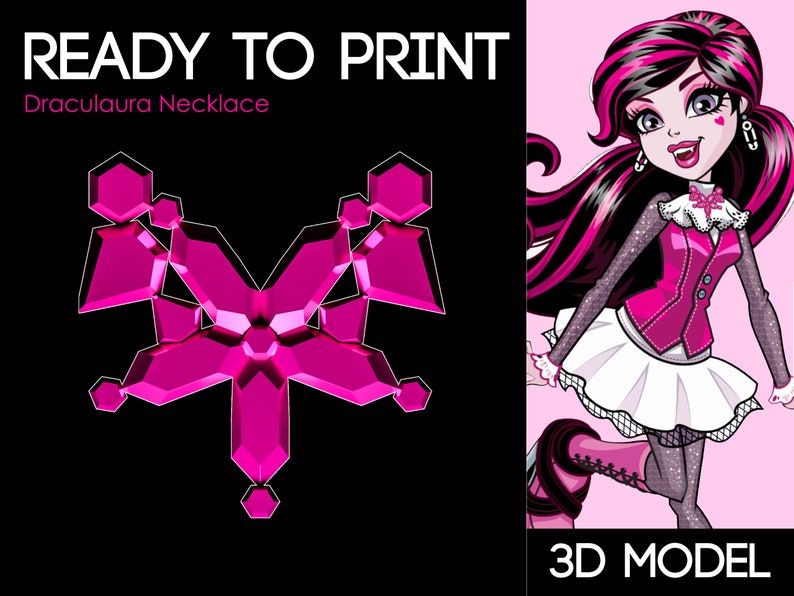 Draculaura Monster High Cosplay Necklace 3D Model Prop to Print - Etsy