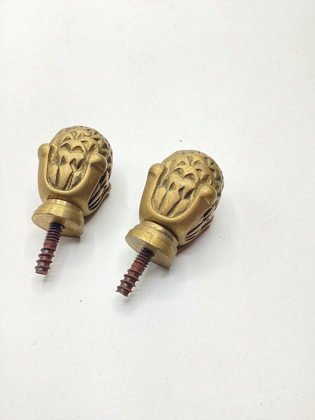 2 Vintage Gold Tone Screw-on Finials - Etsy