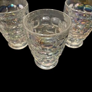4 Vintage Federal Glass Iridescent Honeycomb Tumblers - Etsy