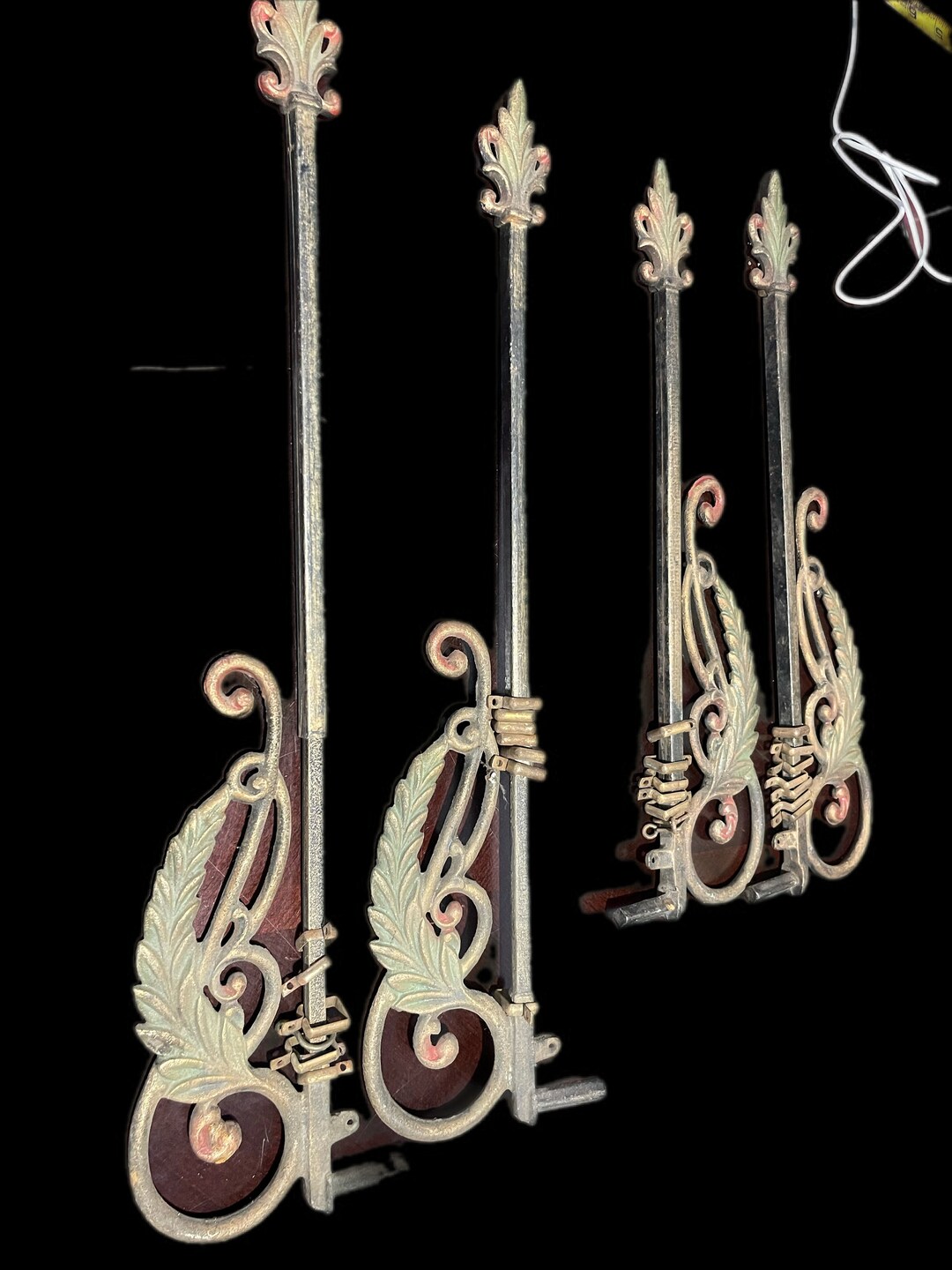 Vintage Victorian Style Swing-arm Cast Iron Ornate Curtain Rods 4 Total ...