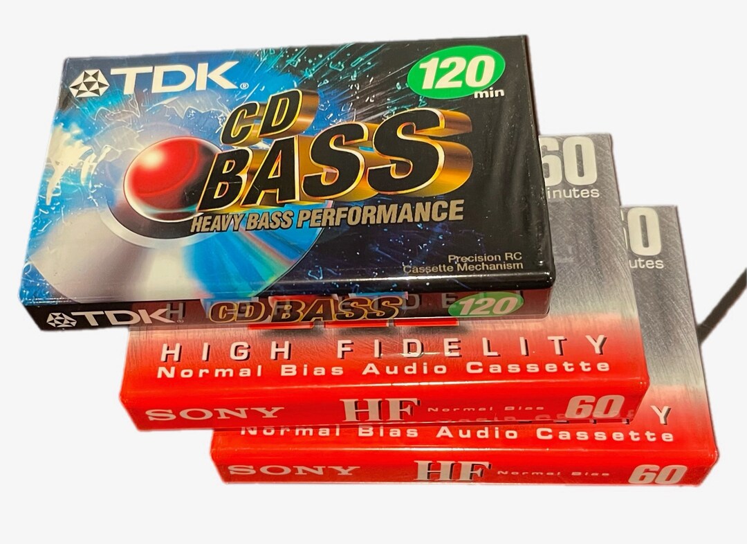TDK CD Bass Heavy Base Performance 120 Min + 2 Sony HF Audio Cassette ...