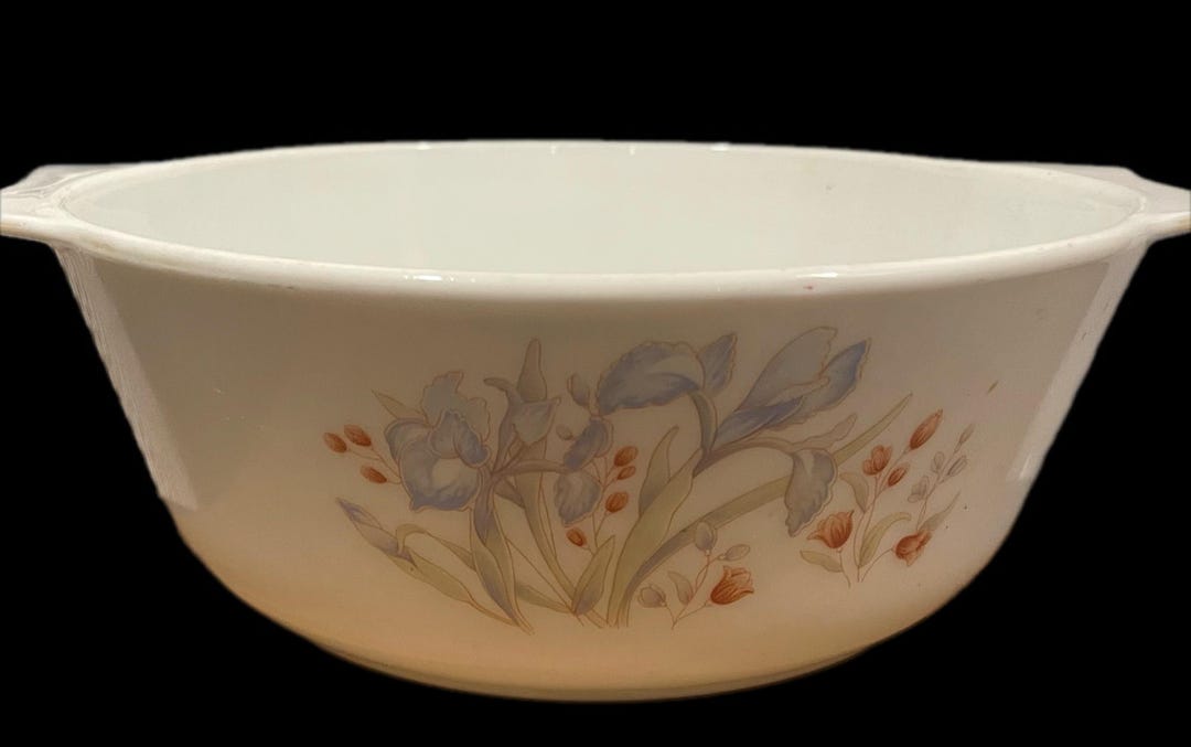 Vintage Pyrex Arcopal Blue Iris Baking Casserole Dish Bowl - Etsy