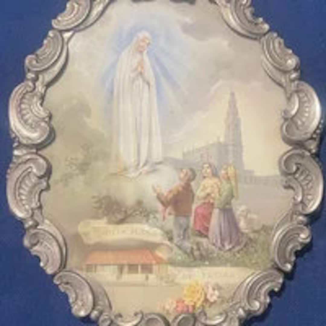 Our Lady of Fatima Nossa Senhora De Fatima Print Wall Plaque Gray Frame ...