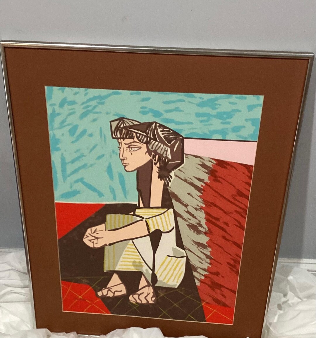 Vintage Pablo Picasso Portrait of Jacqueline Roque With Her Hands ...