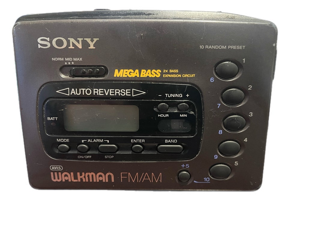 Vintage Sony Walkman FM/AM Mega Bass. AVLS 10 Random Preset Auto ...