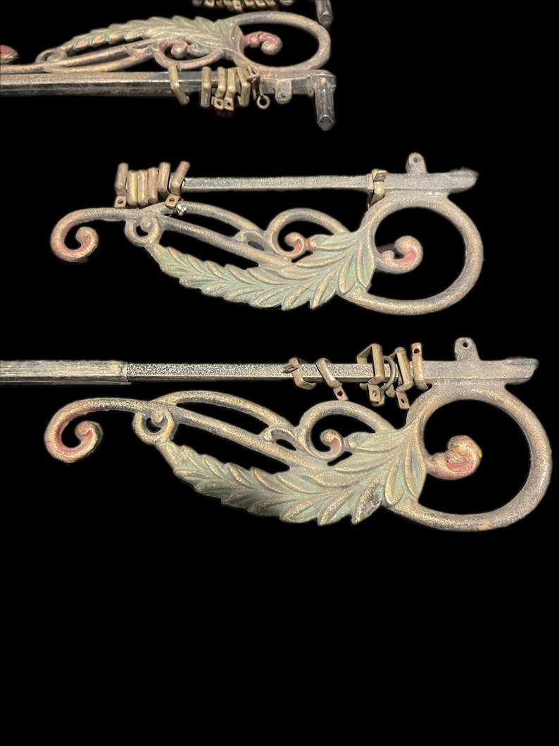 Vintage Victorian Style Swing-arm Cast Iron Ornate Curtain Rods 4 Total ...