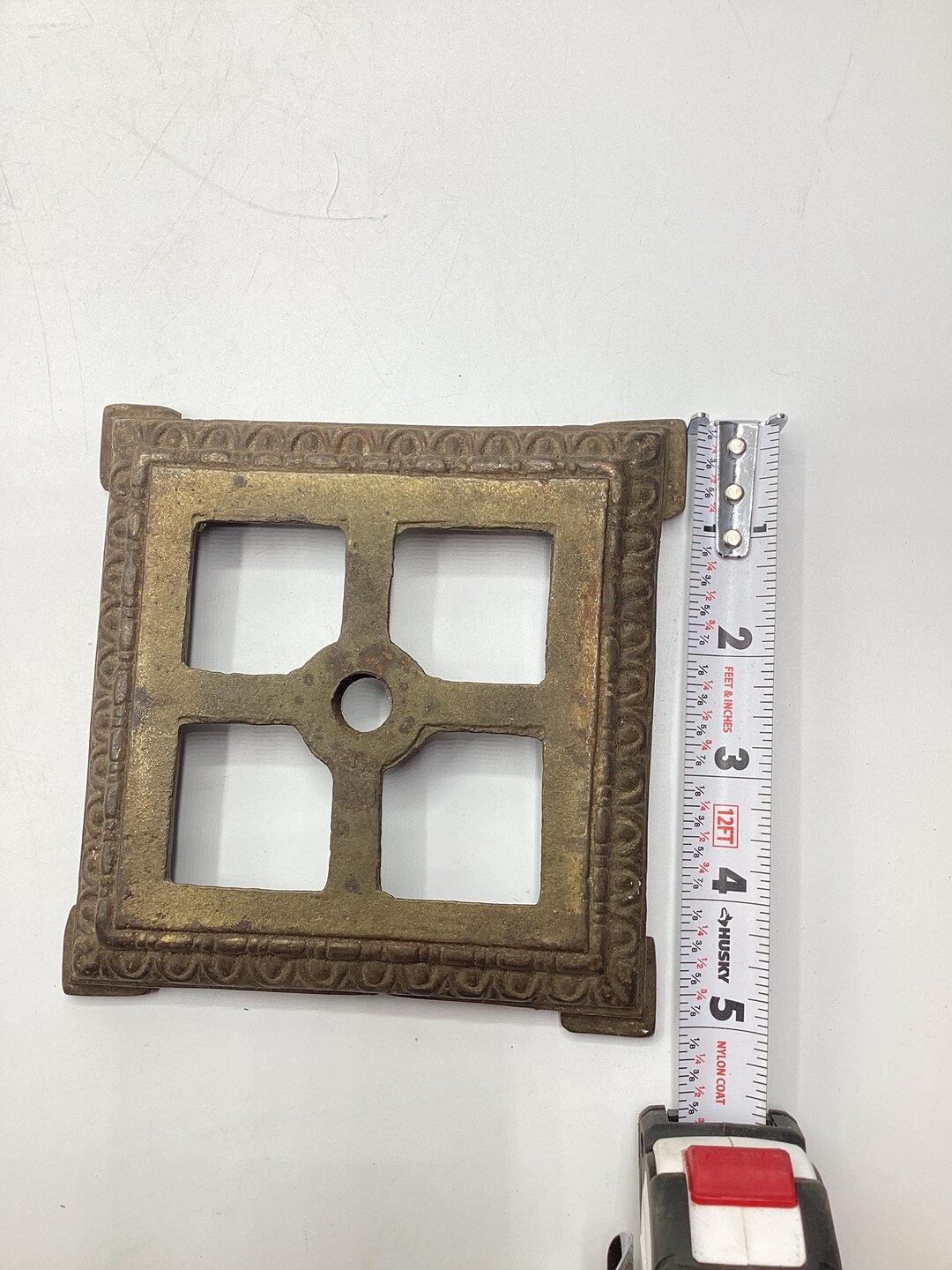 Vintage Gold Tone Square Footed 4-cutout Design Floor Lamp Base 5 ...