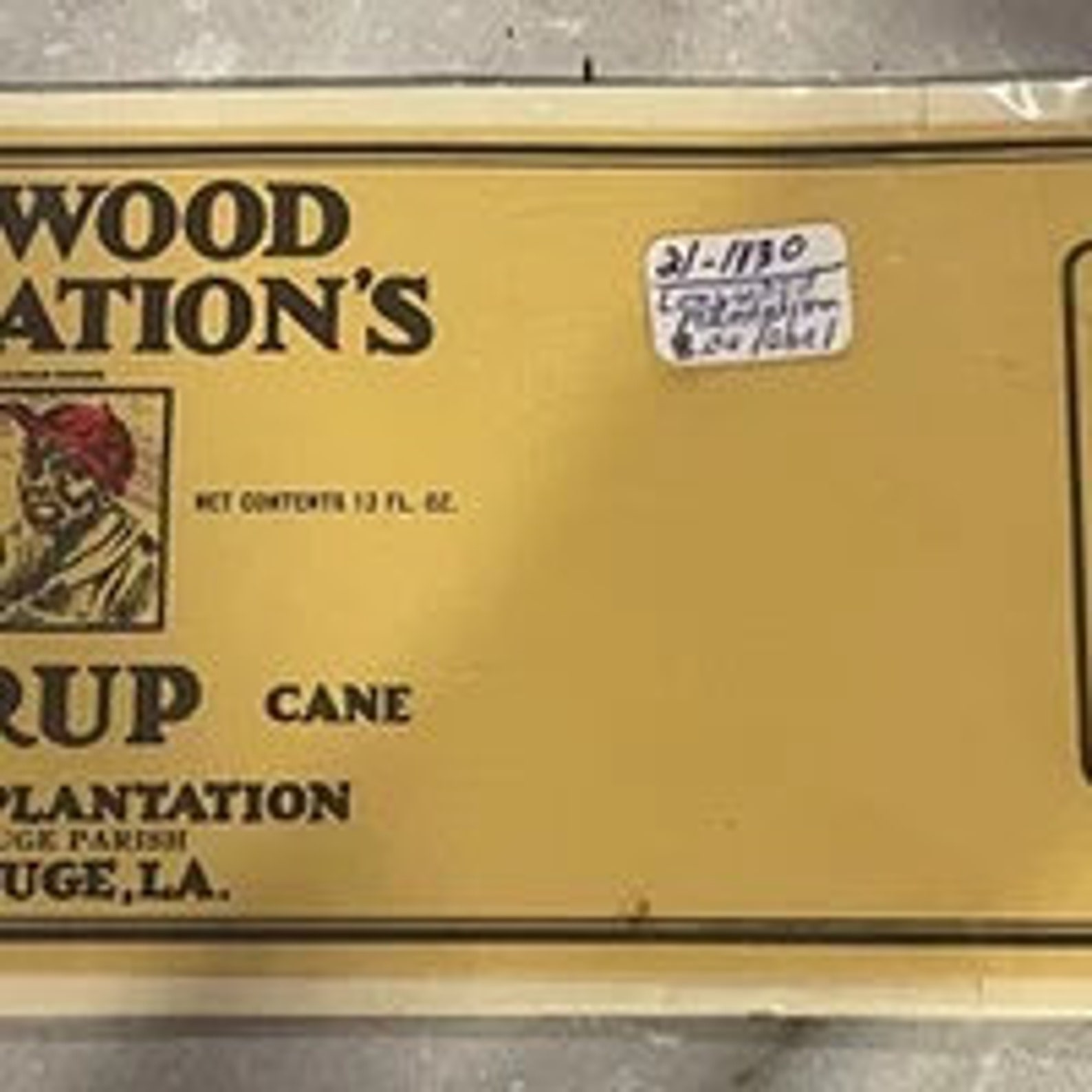 Vintage Longwood Plantation's Pure Cane Syrup Baton Rouge, LA Label 3. ...