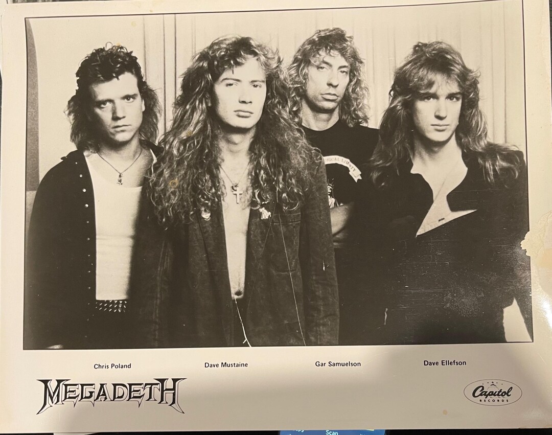 Vintage Megadeth Band Members Black & White Promo Photo Photograph ...