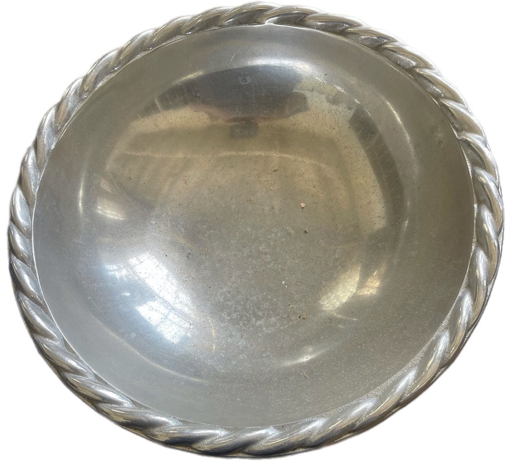 Vintage Mariposa Brillante Rope Edge Aluminum Soup Bowl Mexico ~ 13 ...
