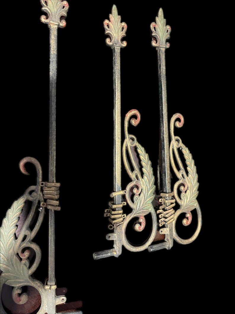 Vintage Victorian Style Swing-arm Cast Iron Ornate Curtain Rods 4 Total ...