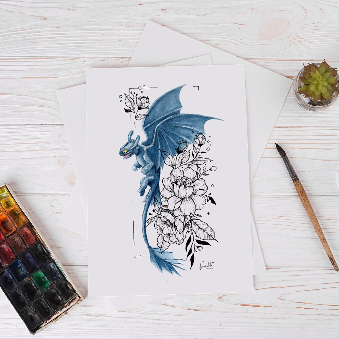 Dragon Illustration. Flowers Tattoo Design. Flower Print. Httyd Design ...