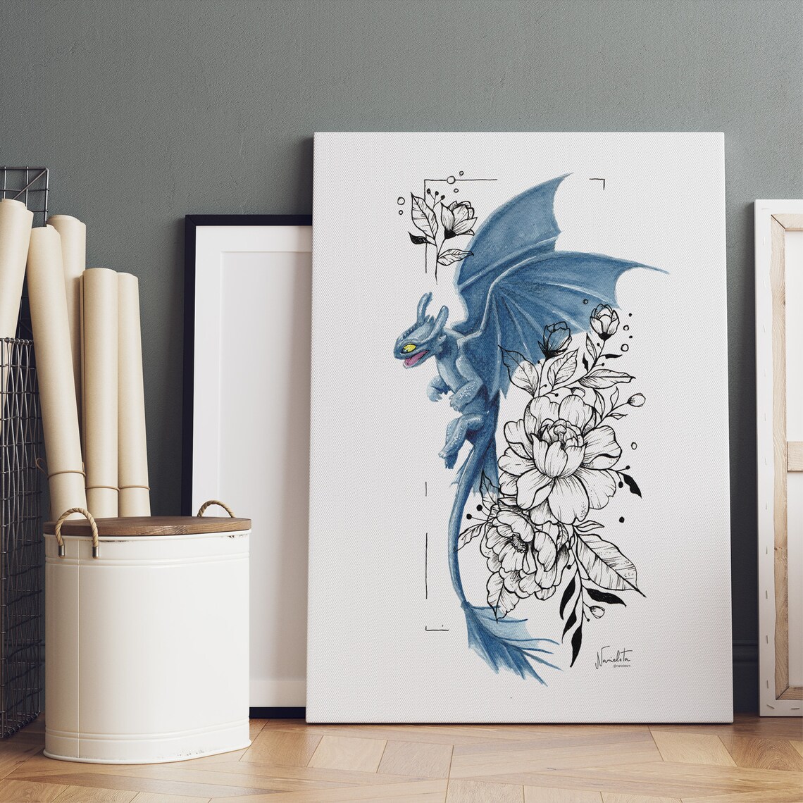 Dragon Illustration. Flowers Tattoo Design. Flower Print. Httyd Design ...