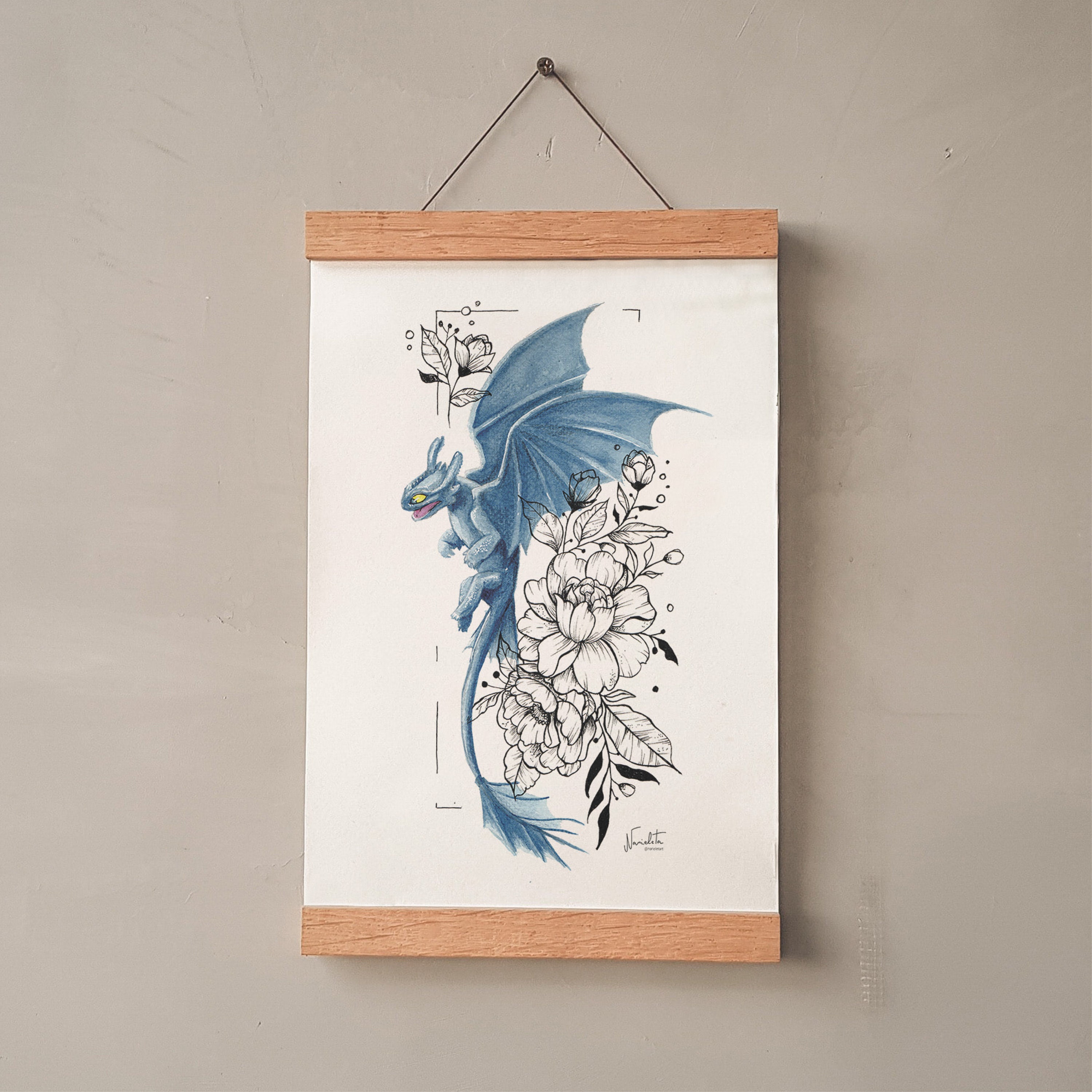 Dragon Illustration. Flowers Tattoo Design. Flower Print. Httyd Design ...