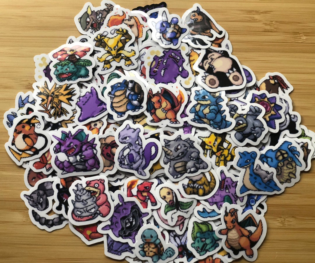 151pc Gameboy Style Waterproof Vinyl Pokémon Stickers 1x1 - Etsy
