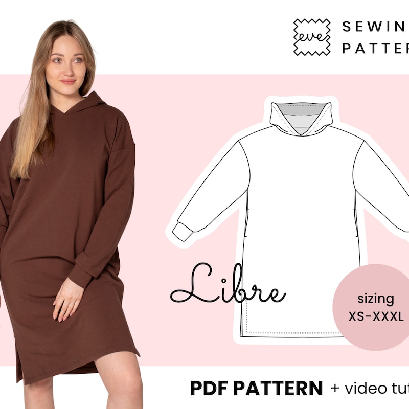 Hoodie Dress Pattern - Etsy