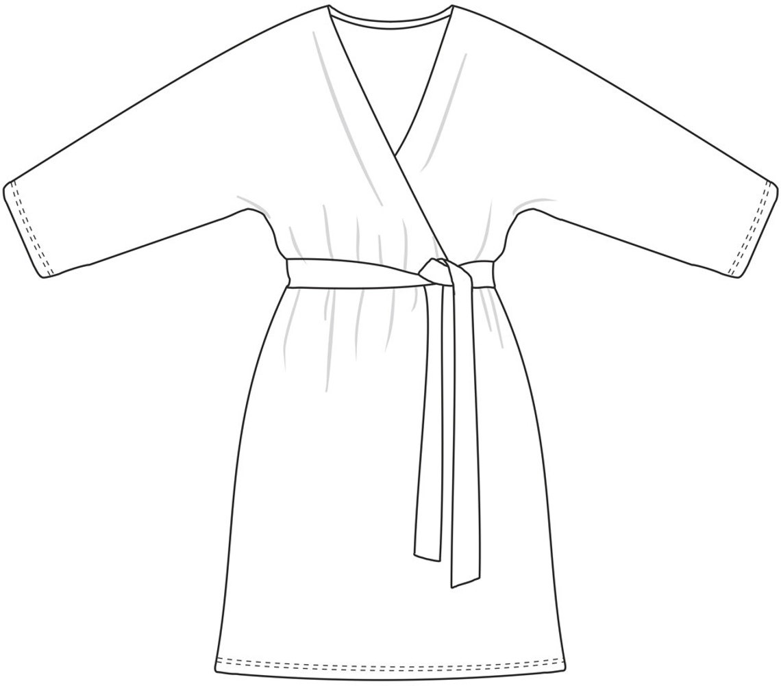 Kimono Wrap Dress Sewing Pattern | Sizes EU 34-46 US 4-16 | PDF ...