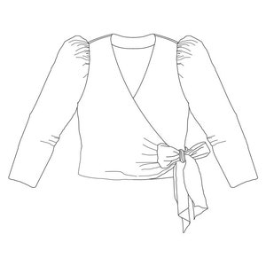 Long Sleeve Wrap Shirt Sewing Pattern | Sizes EU 34-46 US 4-16 | PDF ...