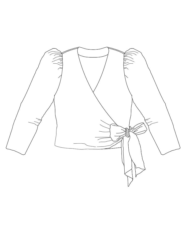 Long Sleeve Wrap Shirt Sewing Pattern Sizes EU 34-46 US 4-16 - Etsy