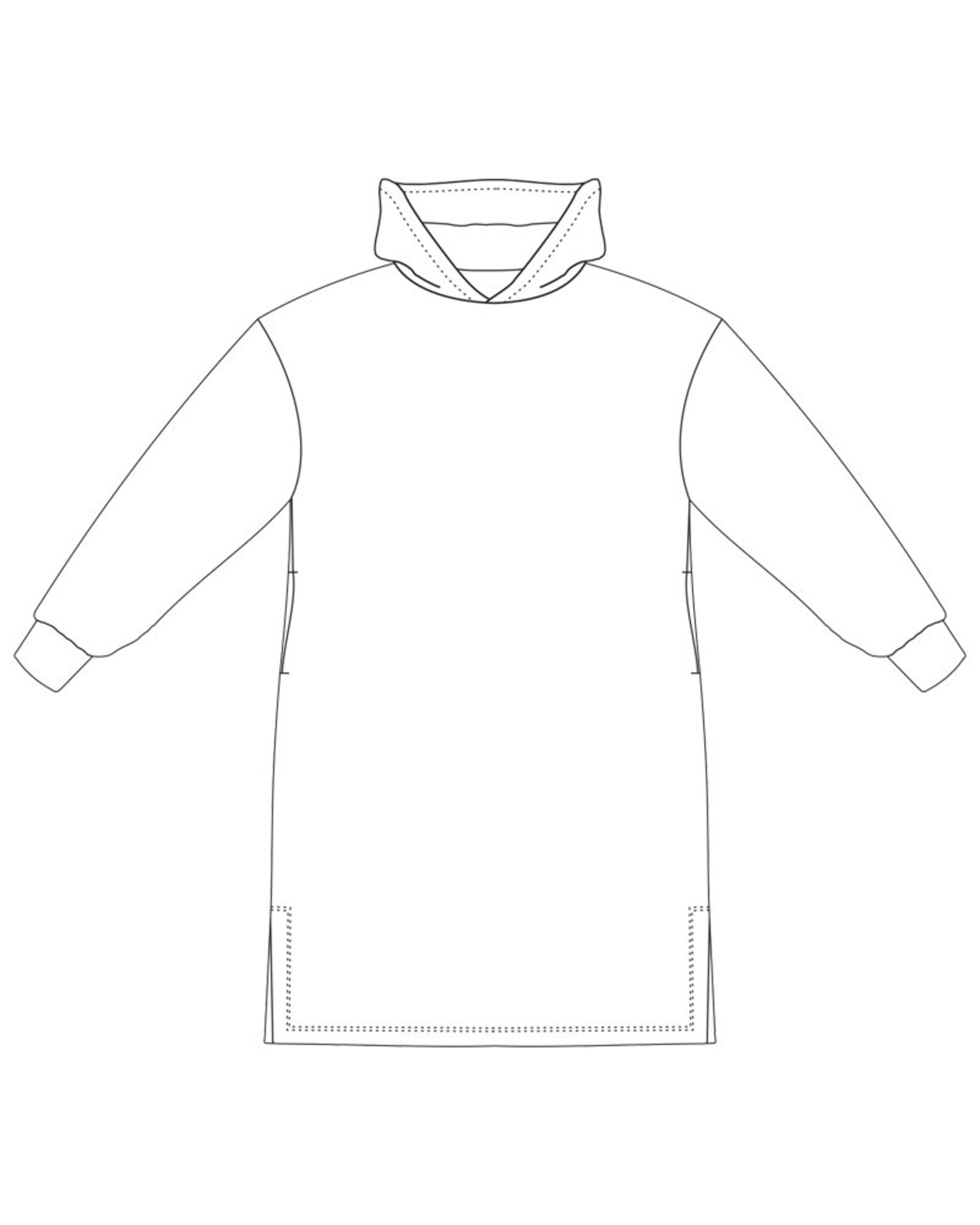 Oversize Hoodie Dress Sewing Pattern Sizes EU 34-46 US 4-16 PDF ...