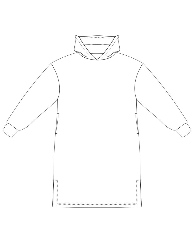 Oversize Hoodie Dress Sewing Pattern Sizes EU 34-46 US 4-16 PDF ...