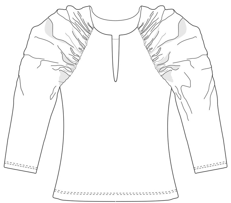 Raglan Blouse Puff Sleeve Sewing Pattern | Sizes EU 34-46 US 4-16 | PDF ...