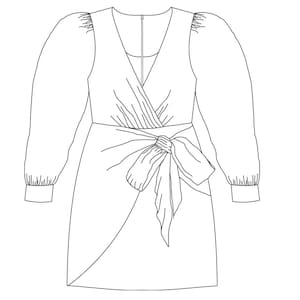 Tie Front Dress Sewing Pattern | Sizes EU 34-46 US 4-16 | PDF, Instant ...