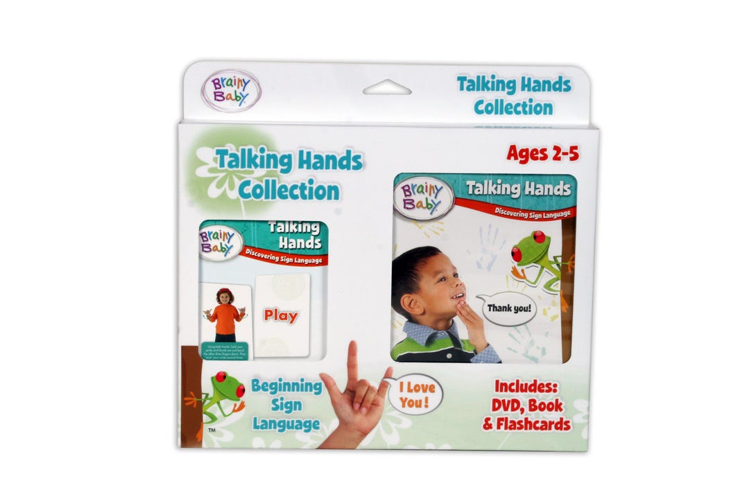 Brainy Baby® Talking Hands DVD, Board Book & Flashcards Set of 3 ...