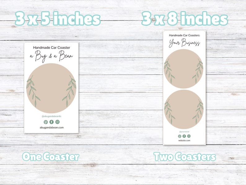 Editable Car Coaster Display Card Template: Custom Packaging (canva) - Etsy