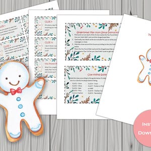 Customizable Holiday Gingerbread Man Scavenger Hunt Printable | 12 Clue ...